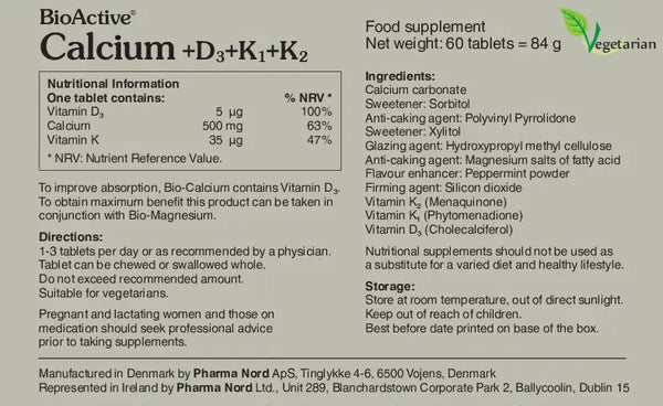 Pharma Nord BioActive Calcium+D3+K1+K2 - Phelan's Pharmacy