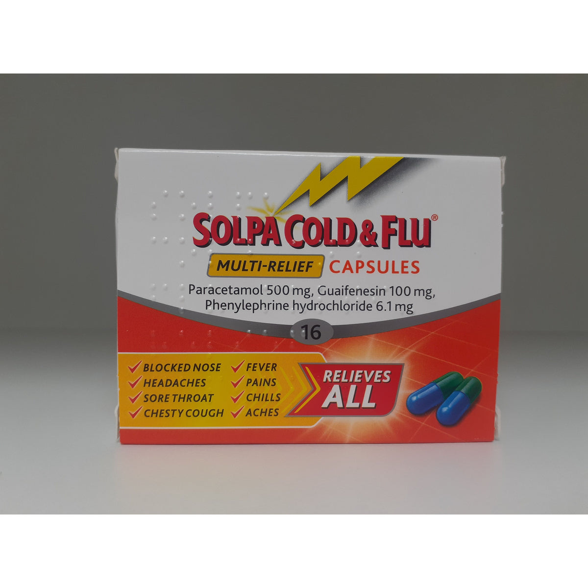 Solpa Cold & Flu Multi-Relief Capsules 16s - Phelan's Pharmacy