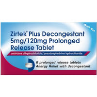 Zirtek Plus Decongestant 5mg/20mg – Phelan's Pharmacy