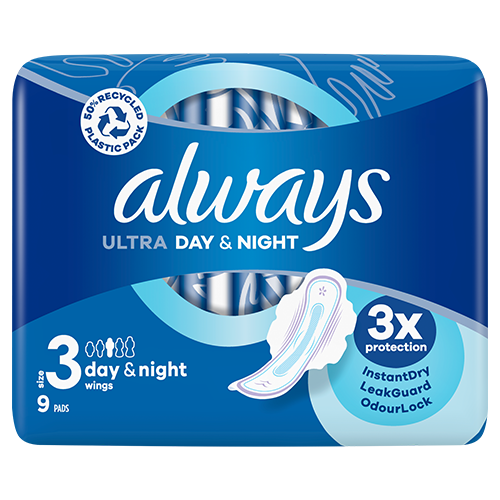Always Ultra Night (Size 3) Sanitary Pads With Wings 9s - Phelan's Pharmacy