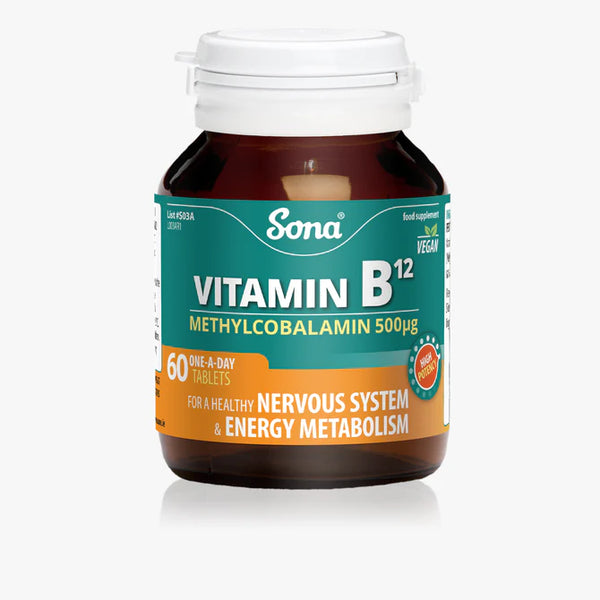 Sona Vitamin B12 Methylcobalamin 500μg 60 tablets - Phelan's Pharmacy